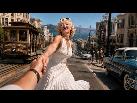 Teleported to 1957 San Francisco: Walking Tour ! Doo-wop Americana Love Melody !