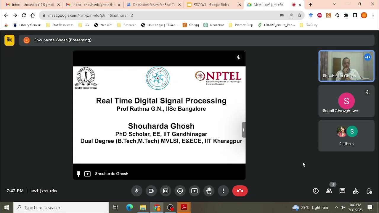 NPTEL PMRF Session "Real Time Digital Signal Processing" Week-1 (Autumn 2023) - YouTube