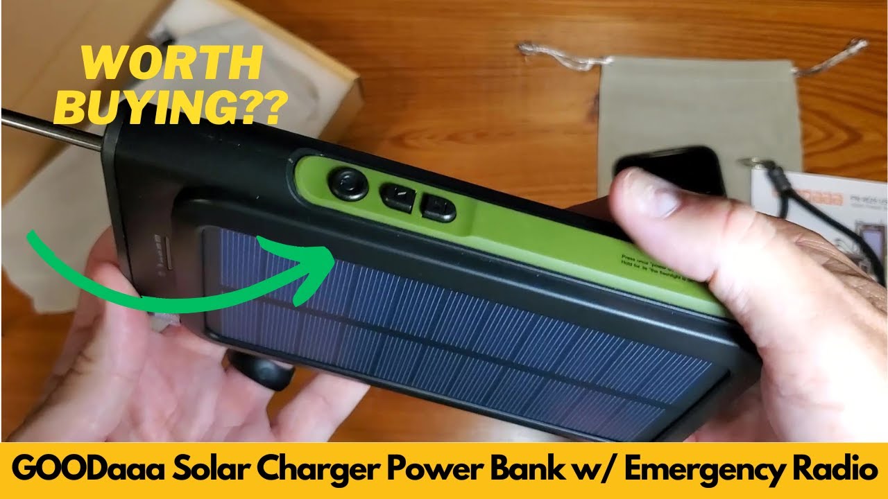 GOODaaa Solar Charger Power Bank 45800mAh Built in 2 Cables Two USB ...