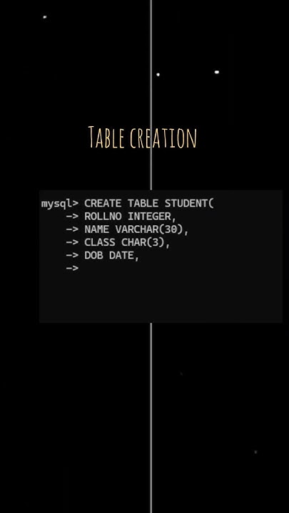 Create Table in MySQL 🎯|| SQL#shorts#coding#sql#table#tr3ndingshorts#shortsfeed #mysqltutorials ...