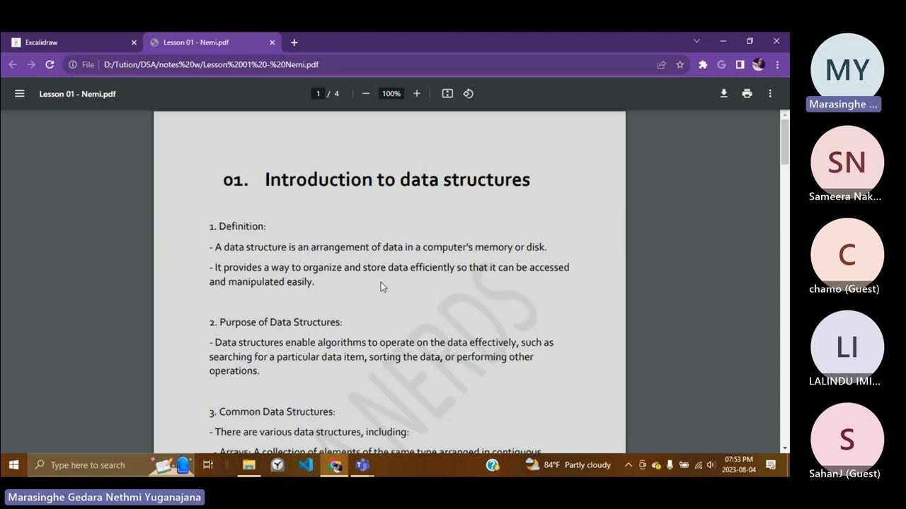 BIT semester 3 Data Structures and Algorithms,1st lesson & 2nd lesson part 1 2023 08 04 - YouTube