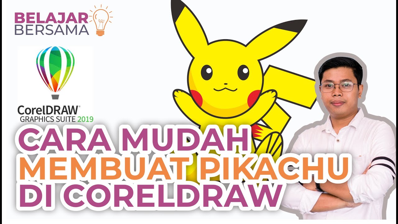 BELAJAR COREL DRAW UNTUK PEMULA #3 Tutorial Mudah Membuat Pikachu - YouTube