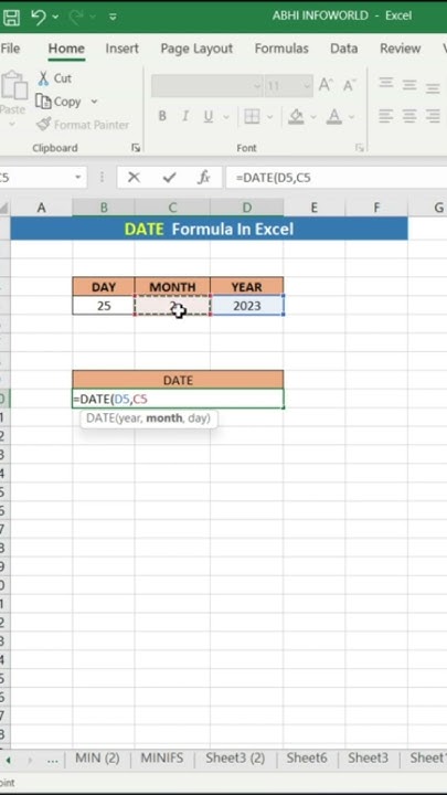 Date Formula In Excel Exceltips Exceltutorial Excel Virulshorts Shortsvideo Shorts