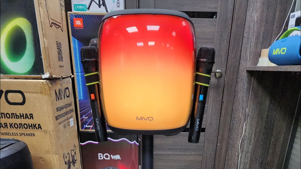 MIVO MD 167 портативная блютуз колонка караоке со штативом в комплекте ...