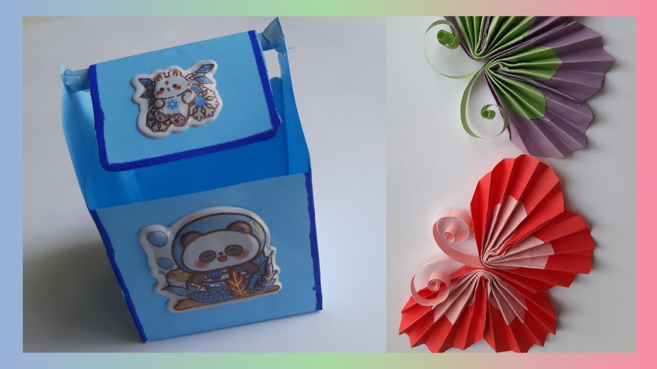 paper craft/paper dustbin/paper butterfly/DIY craft/5 minutes craft ...