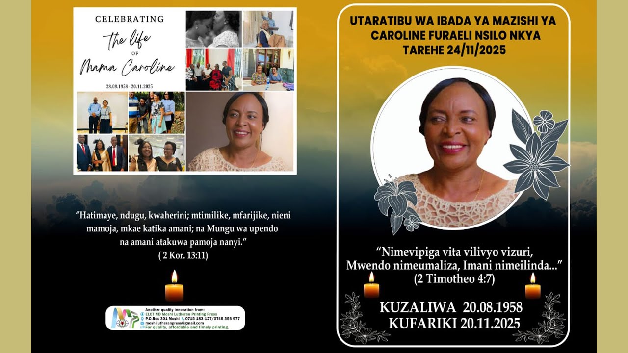 IN LOVING MEMORY OF CAROLINE FURAELI NSILO NKYA | 24 NOV 2025 - YouTube
