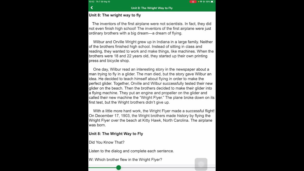 Unit 8 The wright way to fly - YouTube