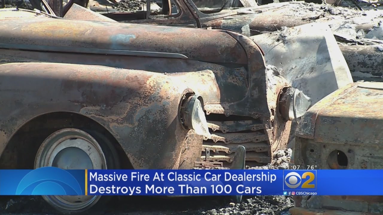Fire Destroys Nearly 150 Classic Cars At Downstate Dealership - YouTube