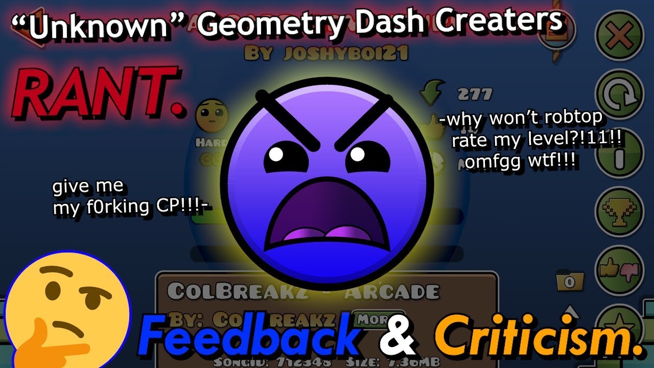STOP PROMOTING BAD LEVELS. ~ “Unknown” GD Creaters RANT ~ Geometry Dash ...