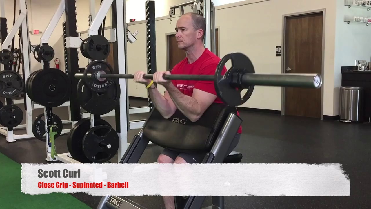 Scott Curl Close Grip Supinated Barbell Youtube