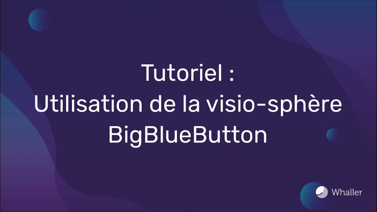Tutoriel Whaller : Utilisation de la visio-sphère via BigBlueButton - YouTube