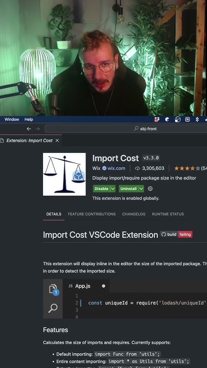 Import Cost Fyp Webdeveloper Javascript Frontenddeveloper Coding Learncoding