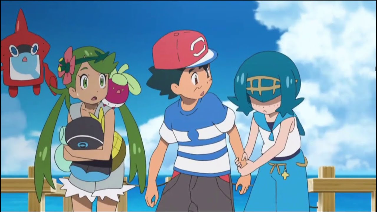Pokemon - Lana Grabs Ash's Arm And Takes Off With Him - YouTube
