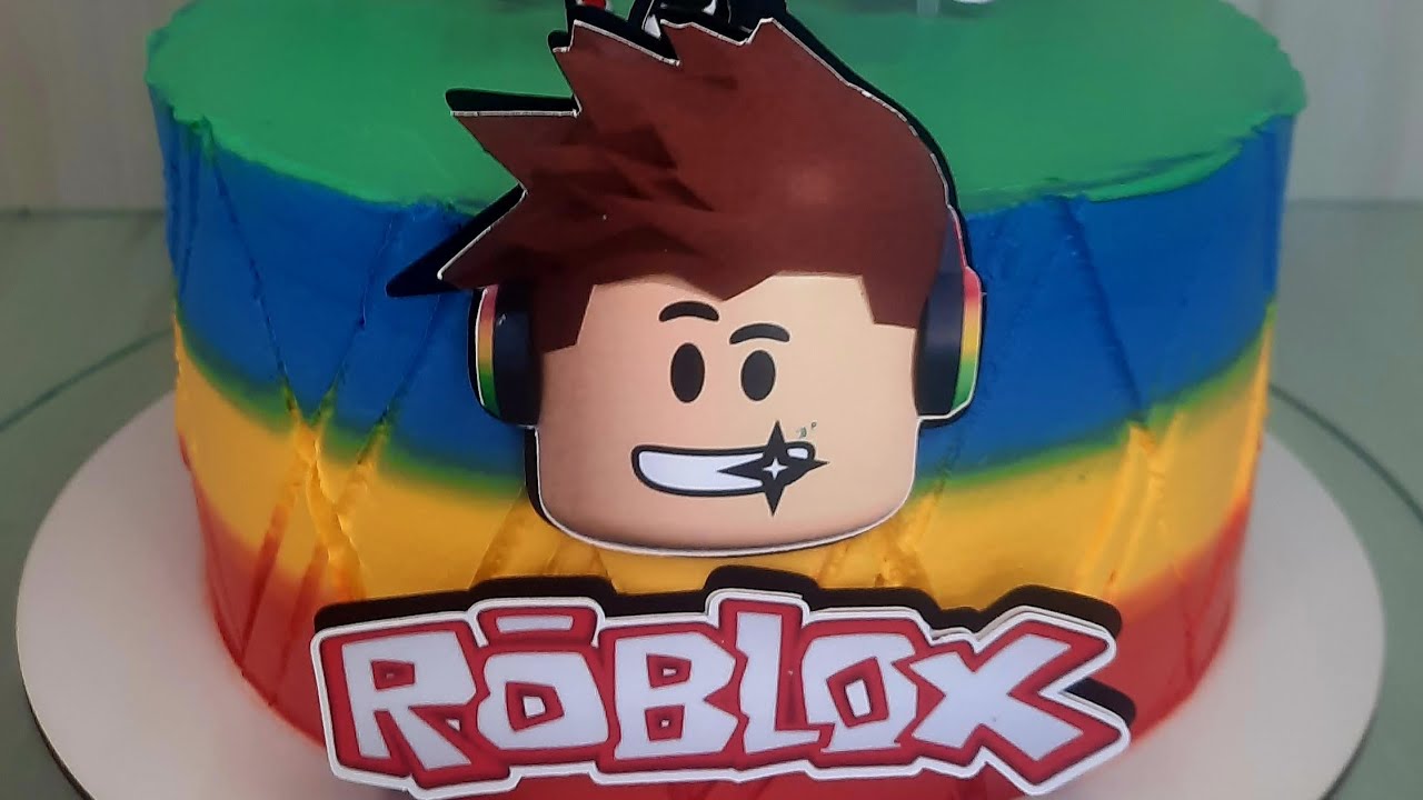 Bolo Simples para Festa Tema Roblox - YouTube
