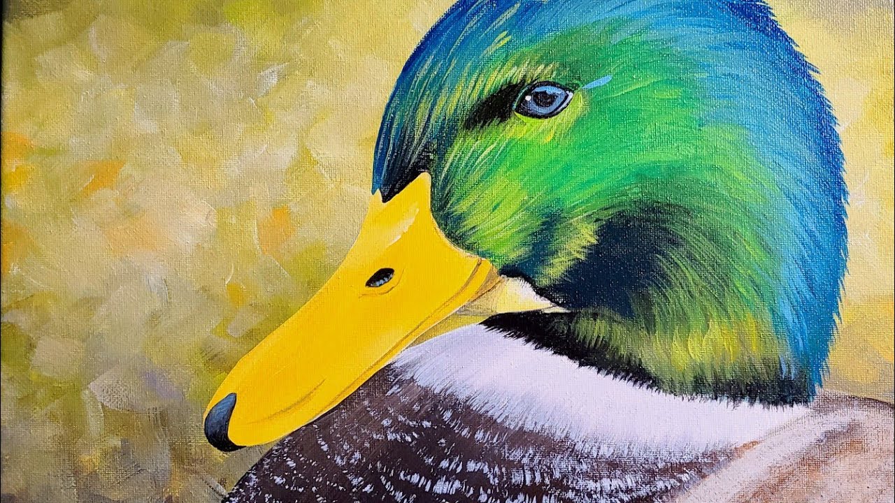 How to paint a Pretty Mallard | LIVE Acrylic Beg/Int Painting Class ...