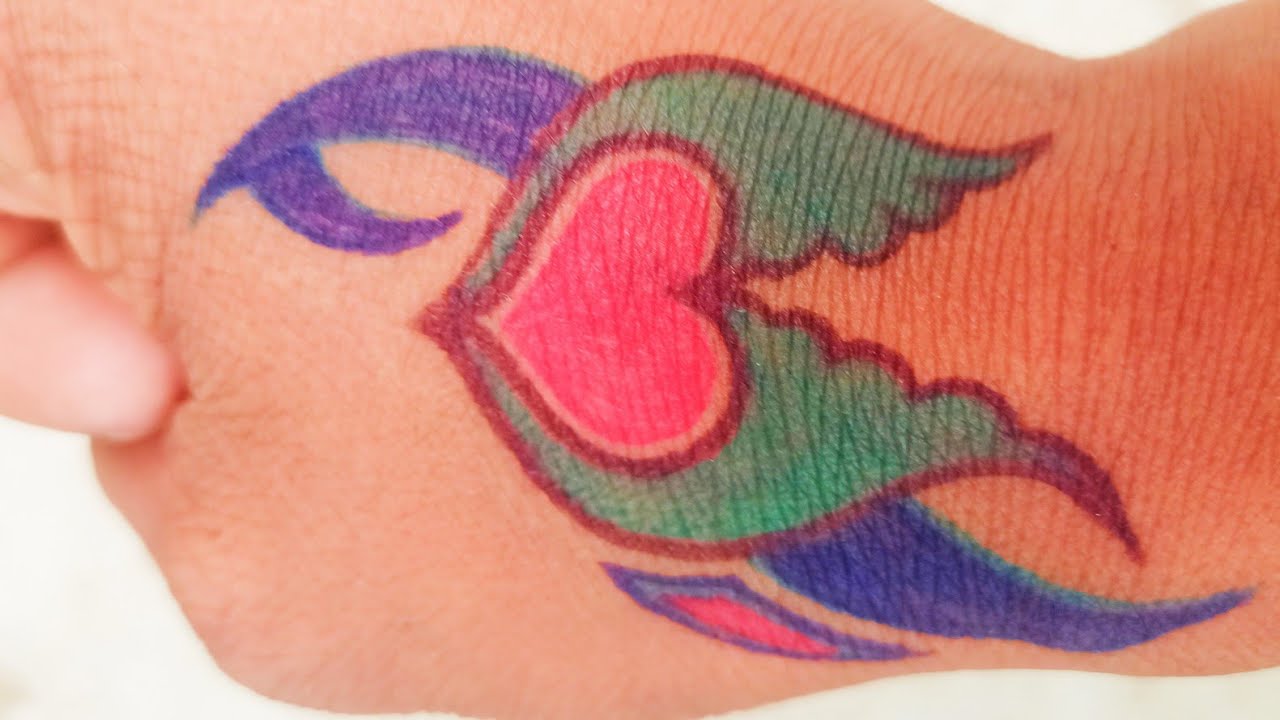 Dil tatoo drawing step by step colour print - YouTube