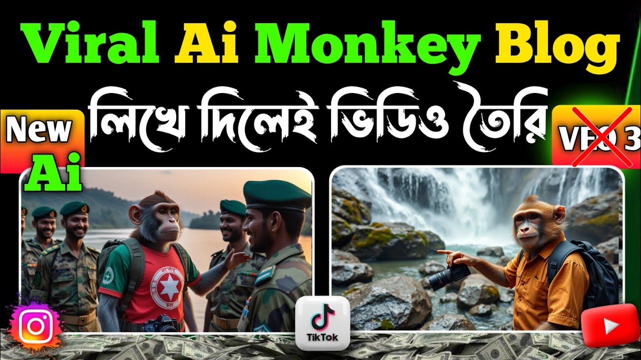 কিভাবে ফ্রিতে বানাবেন ভাইরাল AI Monkey Vlogs | Instagram Trending Reels ...