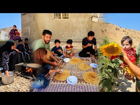 **A Beautiful Nomadic Morning: Ali & Farzane Cook Traditional Bread + Warm Nature Breakfast! 🌿**