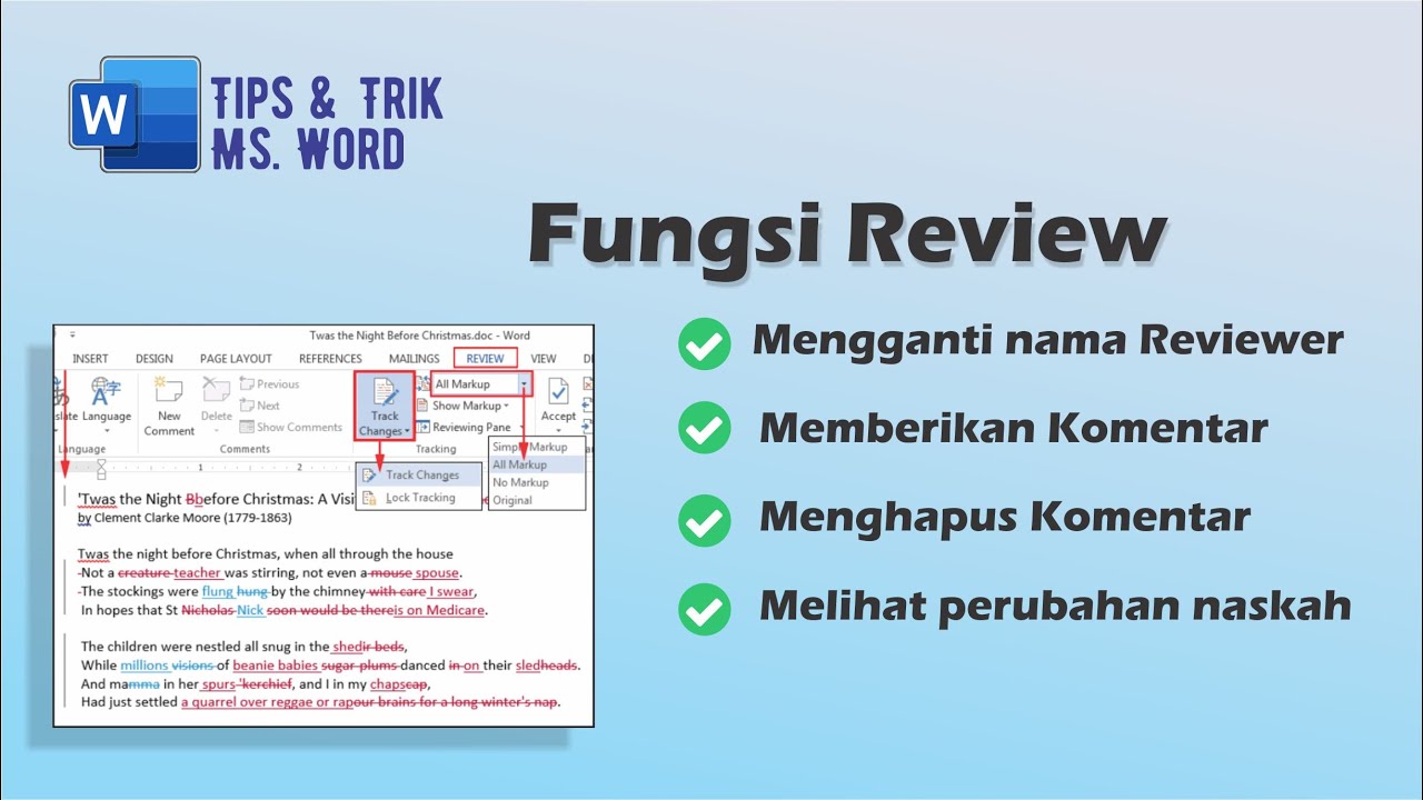 Memahami fungsi Review Microsoft Word dan cara melakukan review dan ...