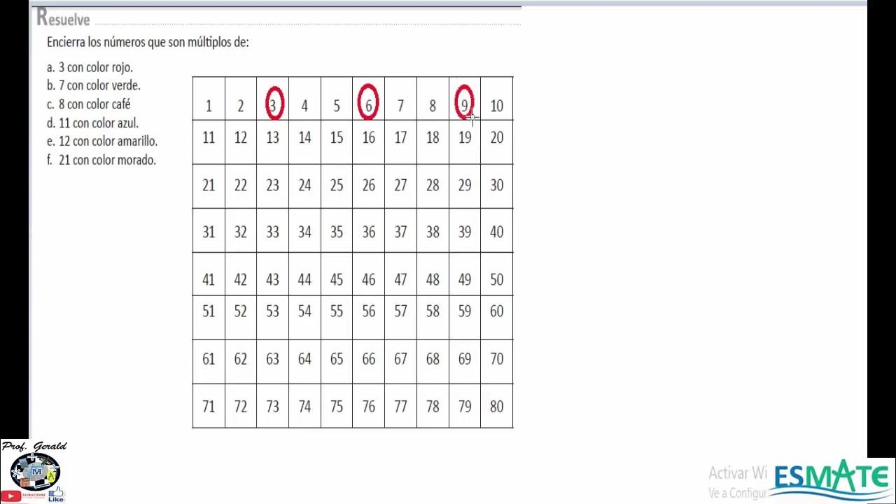 2.1 MULTIPLOS DE UN NUMERO 5º GRADO CUADERNILO - YouTube