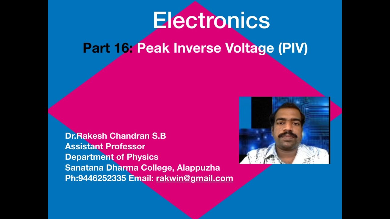 Electronics Tutorial - Part 16 Diode Circuits- Peak Inverse voltage ...