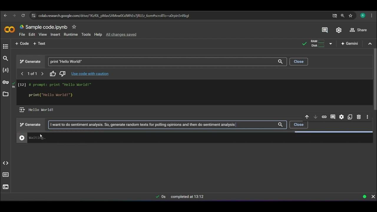 Using Gemini to generate Python codes in Google Colab - YouTube