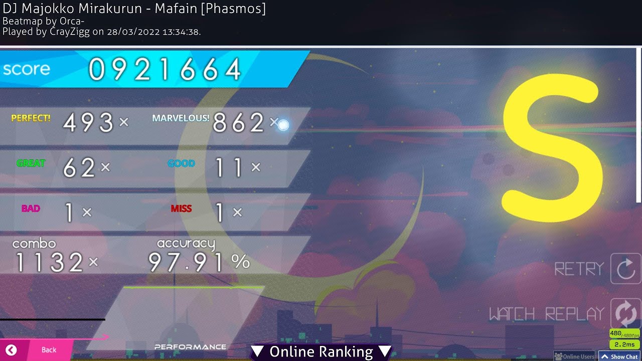 Mafain 1x Miss | osu!mania - YouTube