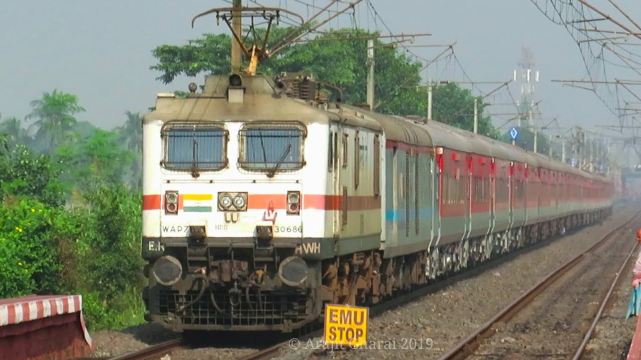 PUSH PULL OPERATION - HOWRAH RAJDHANI EXPRESS | PUSH PULL TRIAL WITH ...