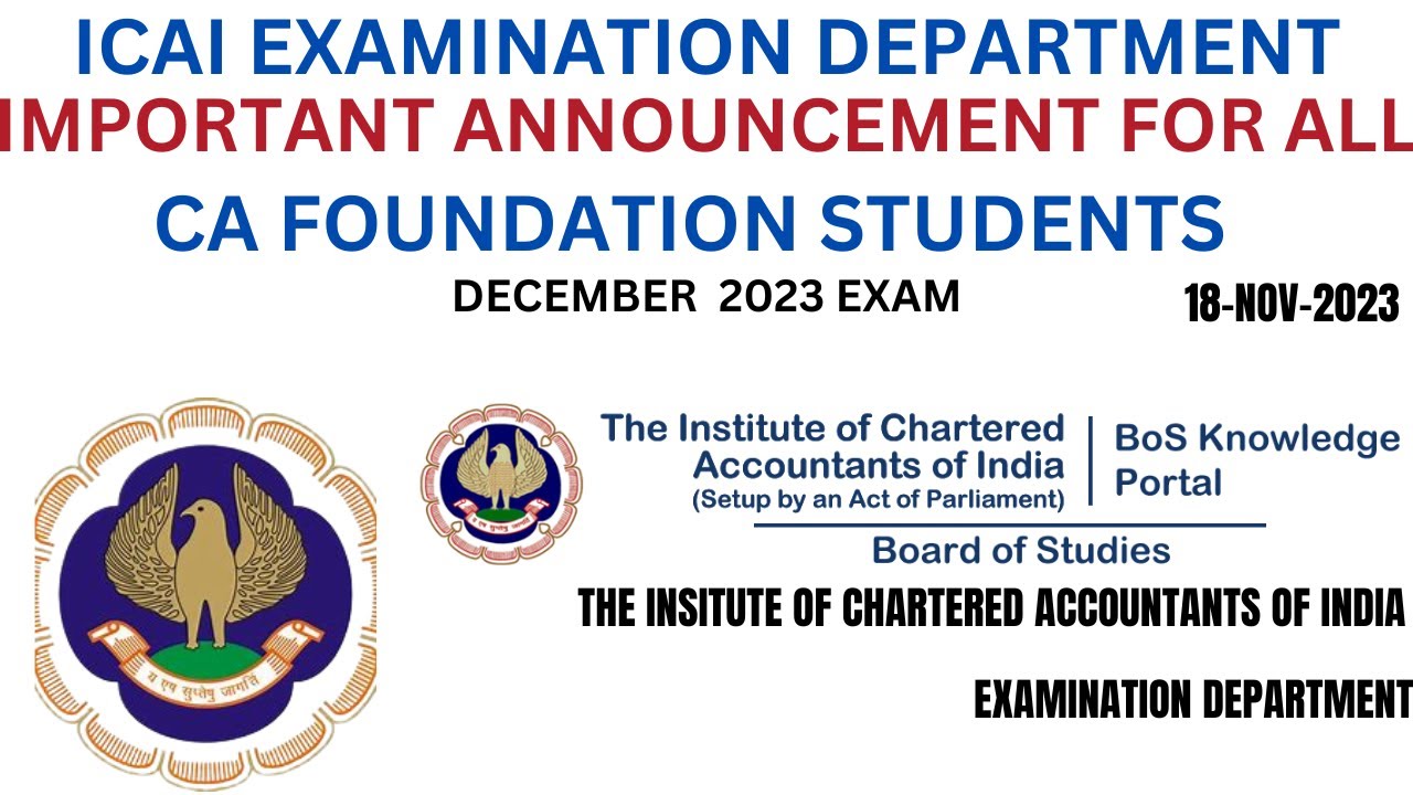 ICAI EXAMINATION DEPARTMENT IMPORTANT ANNOUNCEMENT FOR ALL CA ...
