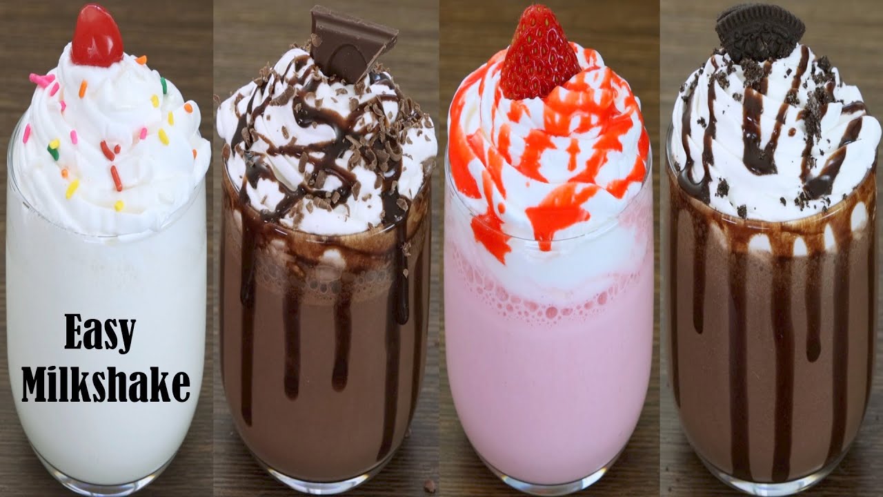 4 Easy Milkshake Recipe - YouTube