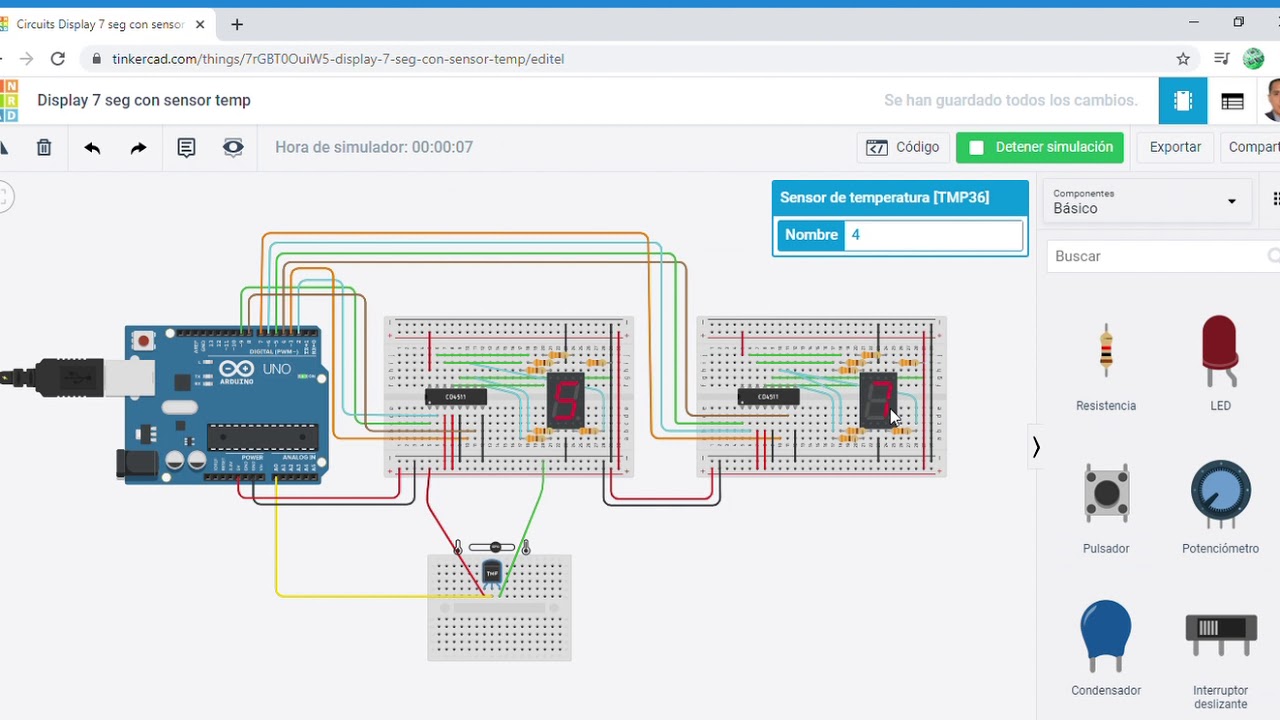 Sensor De Temperatura Tmp36 Y 02 Display 7 Segmentos Con Arduino En 9604
