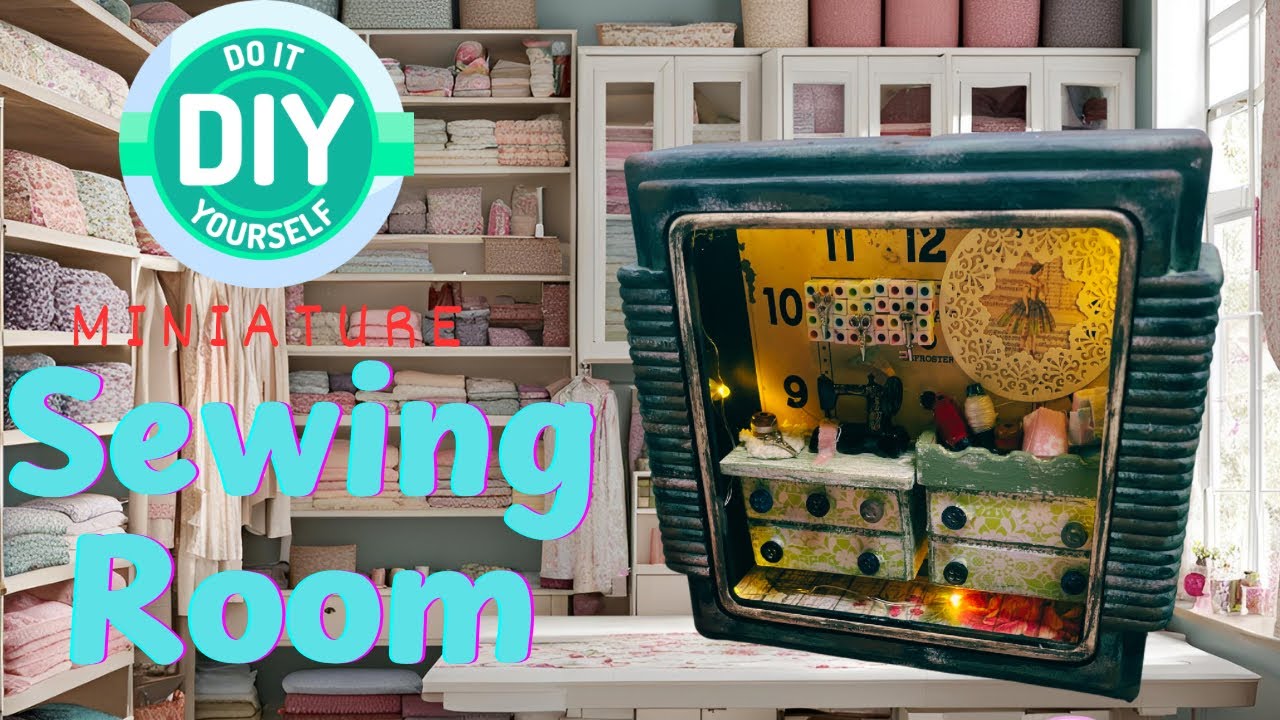 DIY | Miniature | Sewing room - YouTube