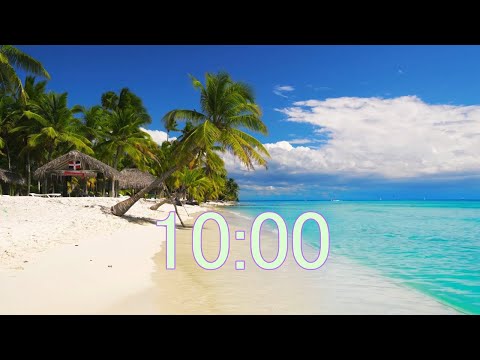 10-Minute Countdown Timer Beach-Themed: Waves Sounds for Relaxation