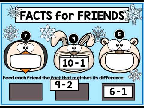Boom Cards Big Mouth Winter Subtraction Facts Practice - YouTube