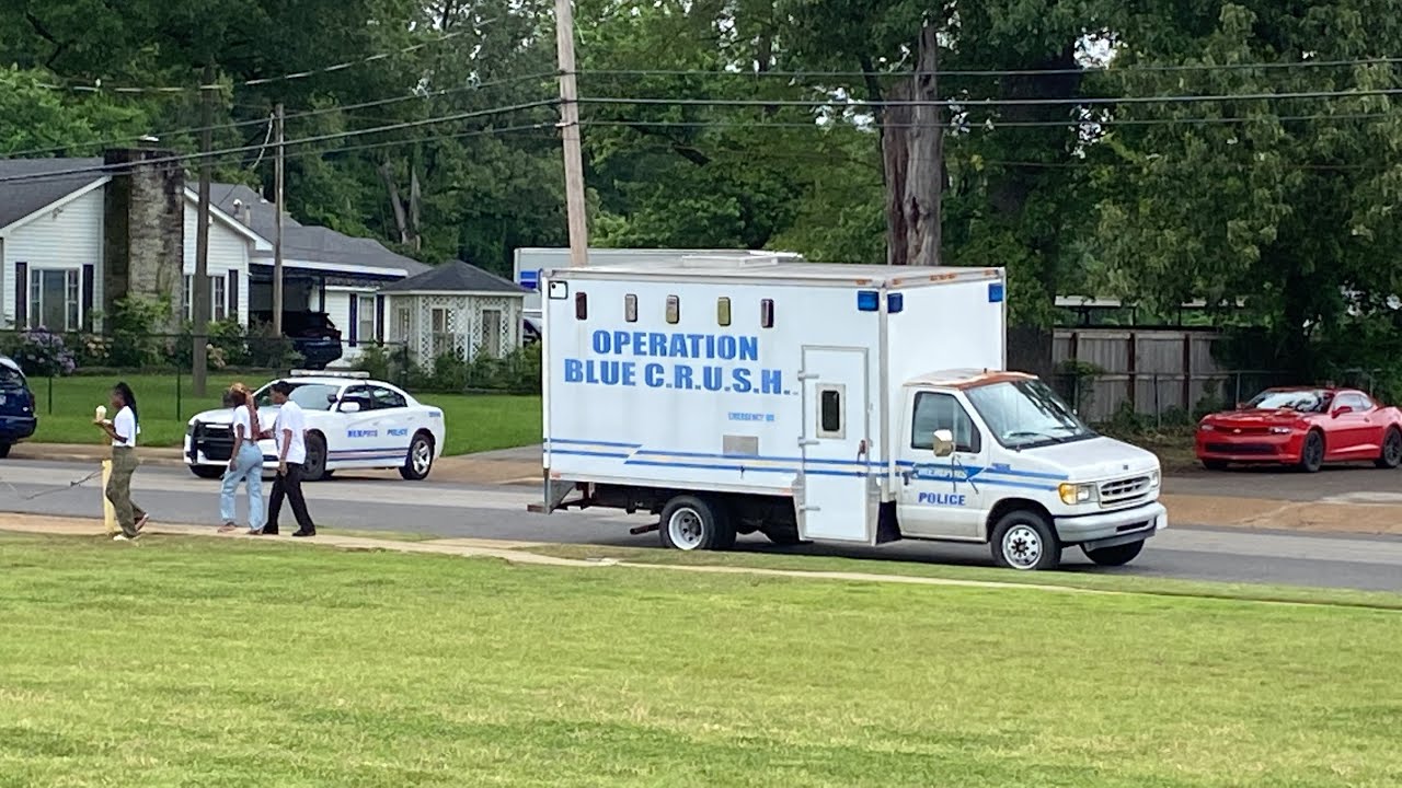 Memphis Police Blue Crush pull up to Whitehaven High School Graduation ...