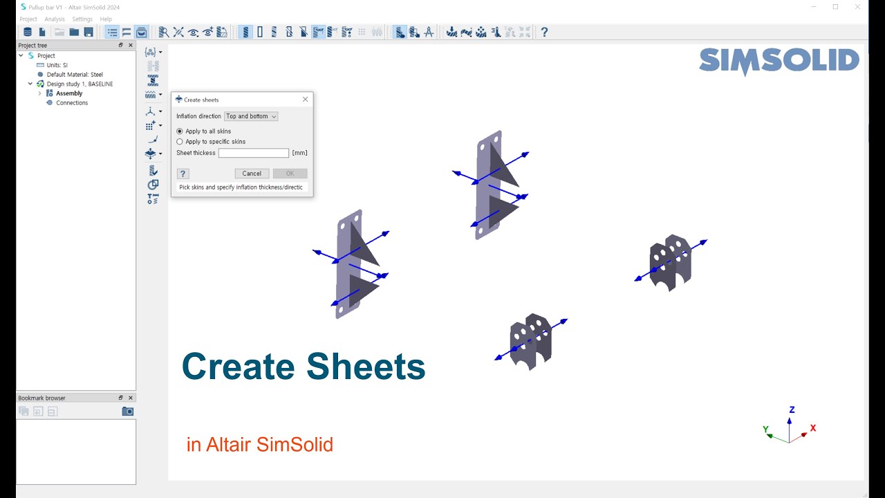 [SimSolid] Create Sheets: Skin 데이터를 3D Solid로 생성하기 - YouTube