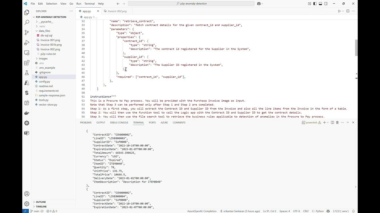 Use Responses API from OpenAI to automate detection of anomalies in the Procure to Pay Process ...
