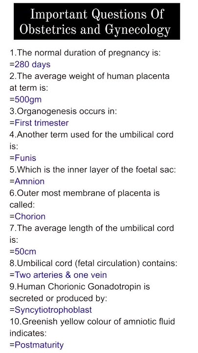 Important question of obstetrics and Gynocology - YouTube