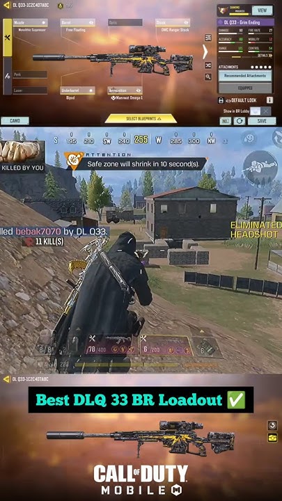 DLQ33 Best Attachments for BR | Best Sniper Loadout 2025 | Call of Duty Mobile #codm - YouTube