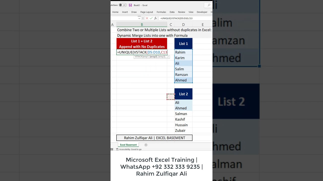 Combine Append Two Or Multiple Lists Without Duplicates In Excel Combine Append Two Or Multiple Lists Without Duplicates In Excel