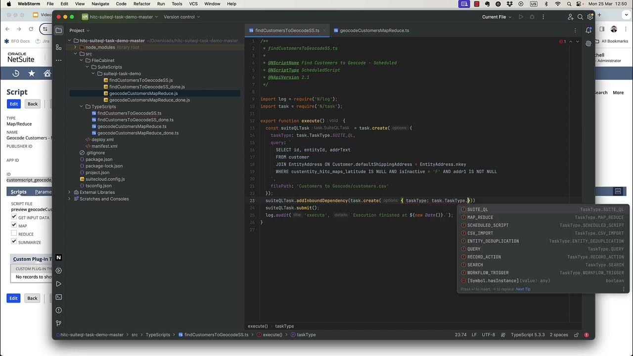 Netsuite Suitescript 2 1 Demo Suiteql Task Map Reduce Geocoder Youtube