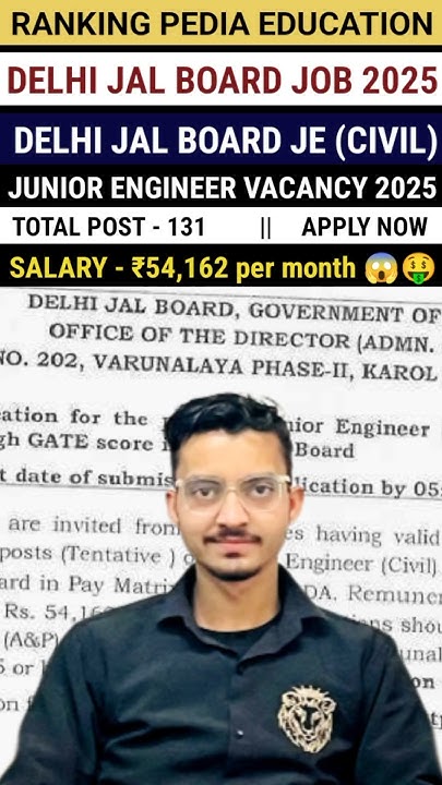 Delhi Jal Board Junior Engineer Recruitment 2025 | Delhi Jal Board JE (Civil) Job 2025 # ...