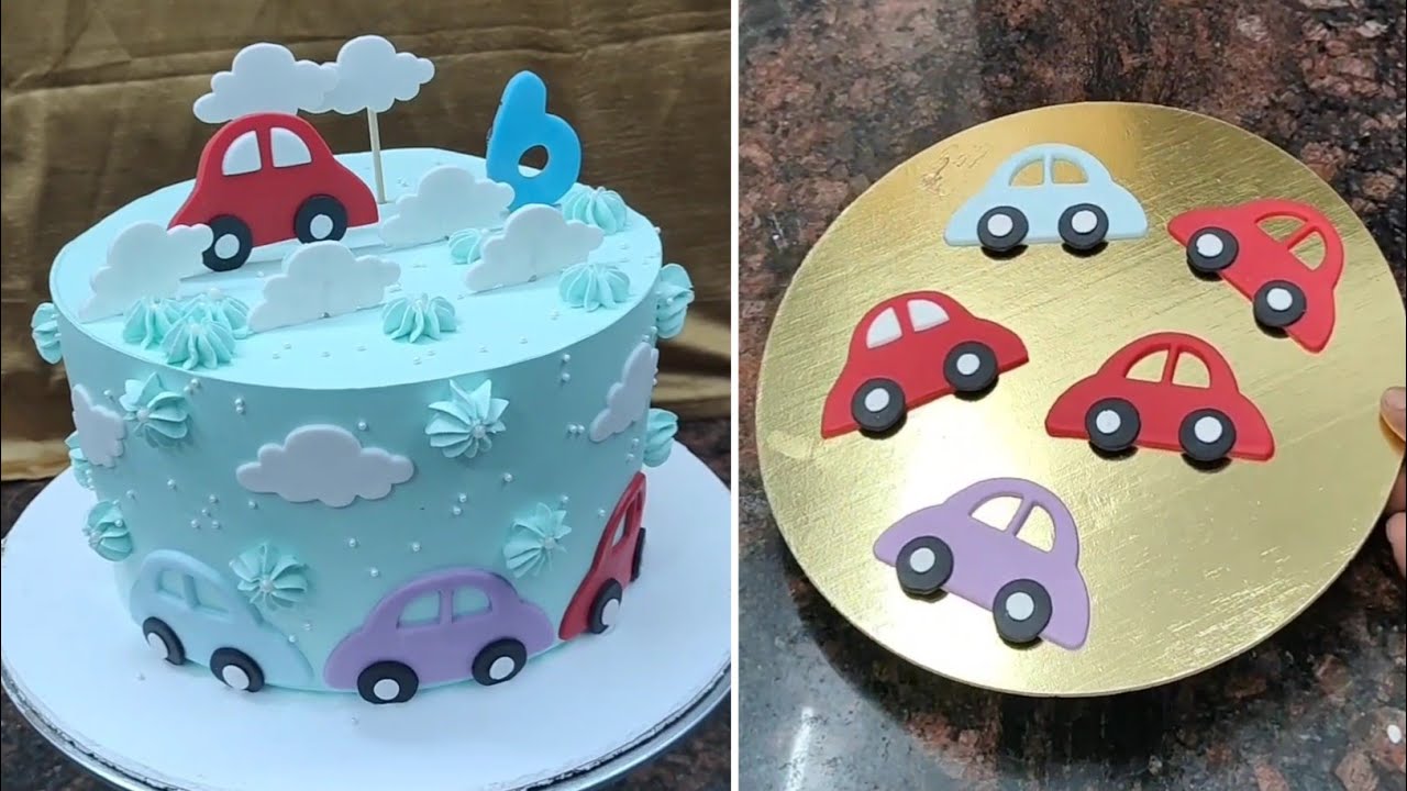 How To Make Car Cake Design | Car Theme Cake Design | Baby Birthday ...
