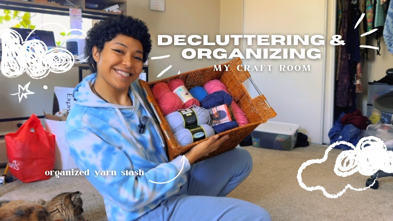 CLEAN W ME! | Decluttering and Organizing My Craft Room & Yarn Stash ...
