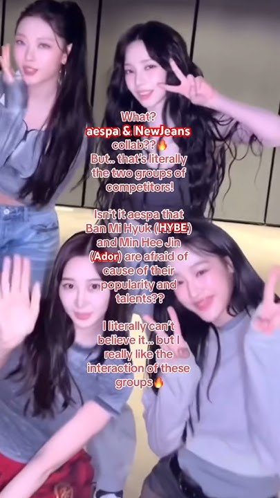 #aespa vs #newjeans to be honest I’m happy to their collab 🥹 #shorts #kpop - YouTube