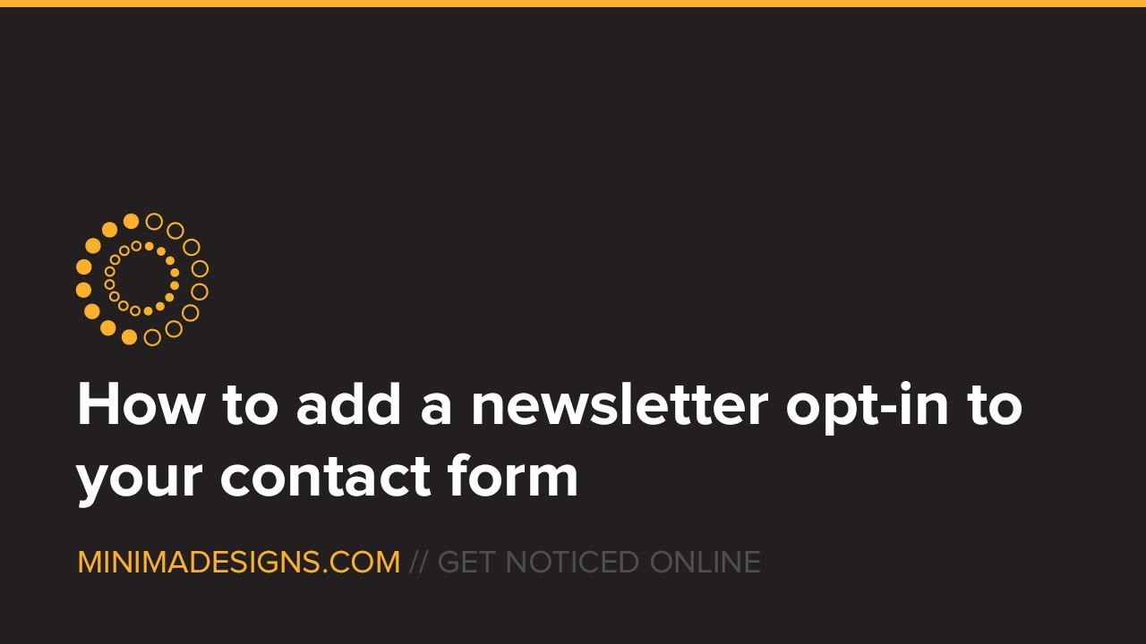 How to add an email newsletter opt-in to your contact form - YouTube
