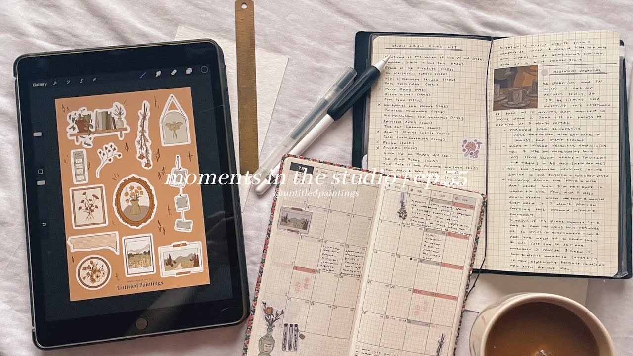 new commonplace book, stickers & a gouache portrait 🖋️ moments in the ...