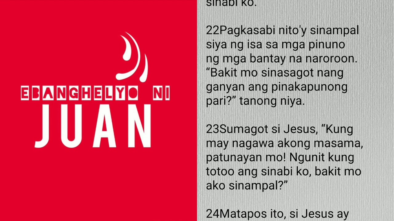 Juan 18 Tagalog Audio Bible YouTube