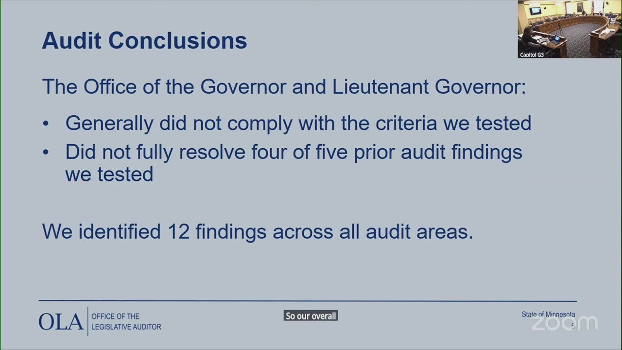 Performance audit report for Minnesota Gov and Lt. Gov Office [RAW ...