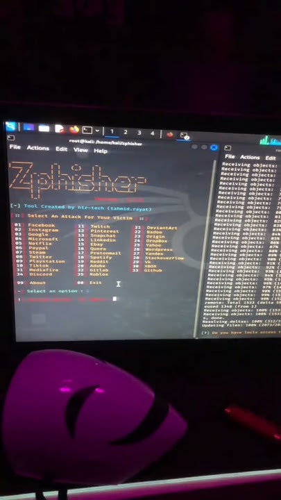 Phishing Attack Zphisher tool in Cybersecurity kali linux #foryou # ...